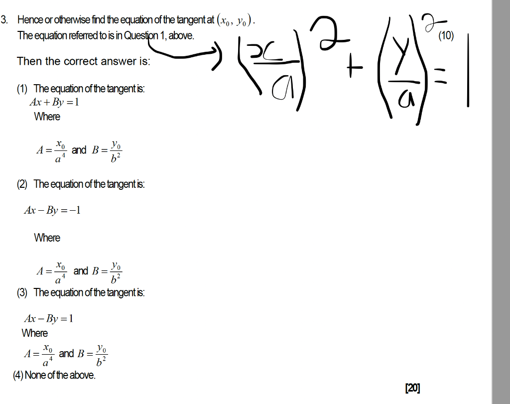 Solved 3. Hence or otherwise find the equation of the | Chegg.com
