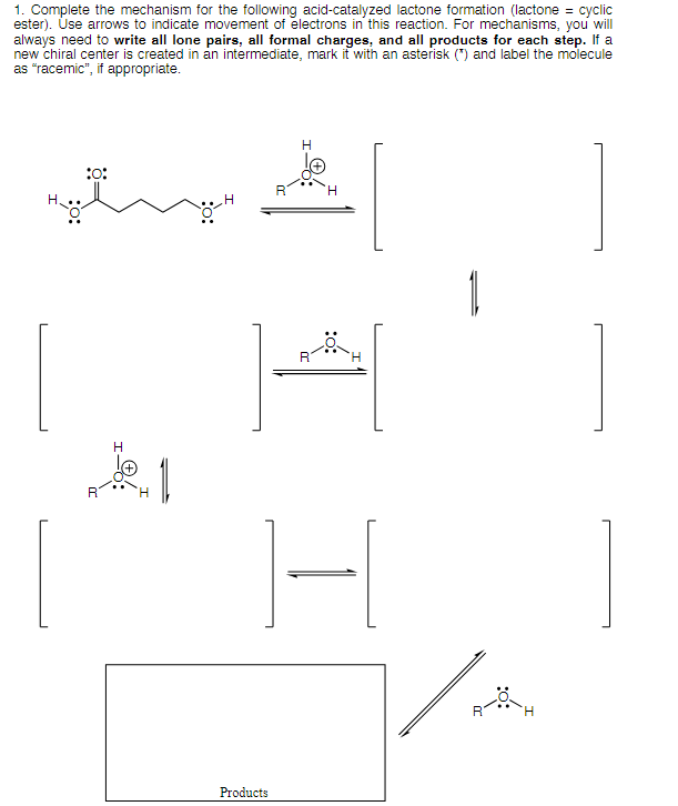 Solved 1. Complete the mechanism for the following | Chegg.com