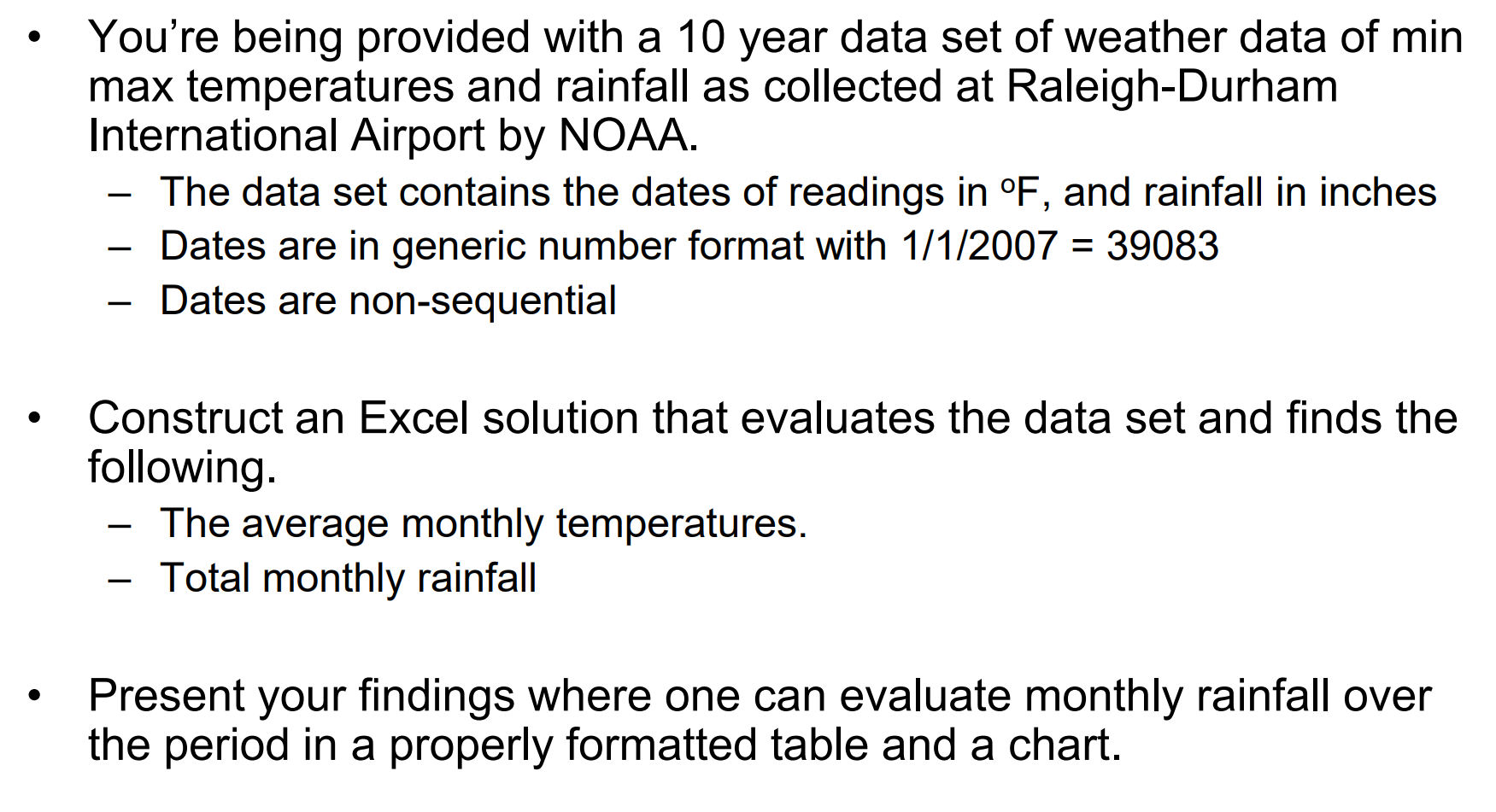 Solved You're being provided with a 10 year data set of | Chegg.com