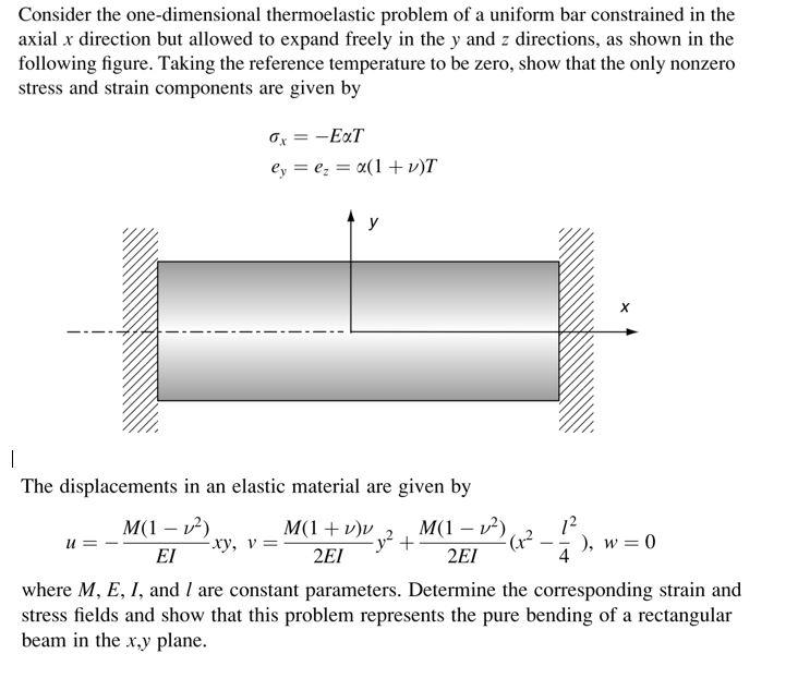 Solved Consider The One Dimensional Thermoelastic Problem Of