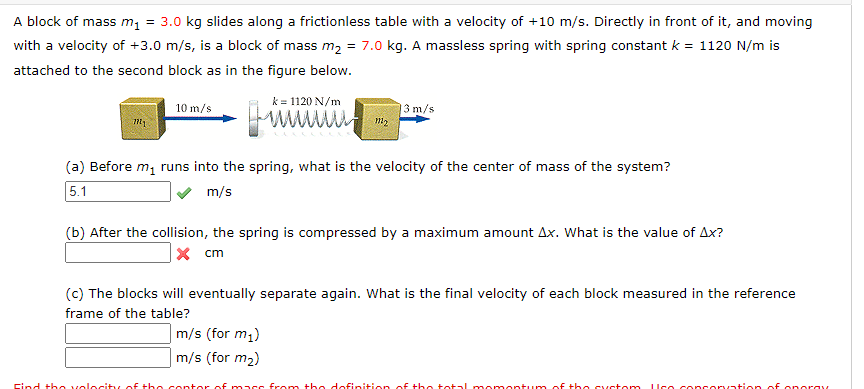 Solved A block of mass m2 = 3.0 kg slides along a | Chegg.com