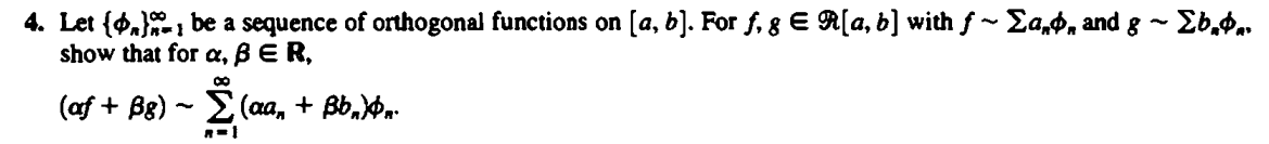 Solved Let {φn}n=1∞ be ﻿a sequence of ﻿orthogonal functions | Chegg.com