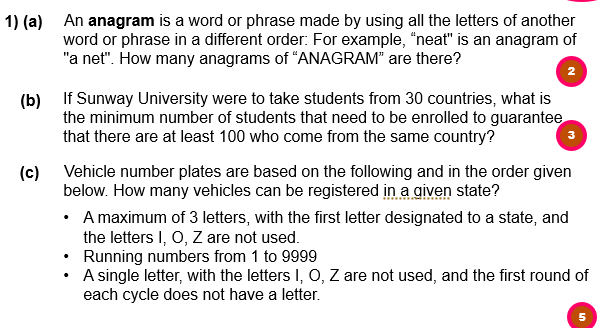 Solved 1) (a) An anagram is a word or phrase made by using | Chegg.com