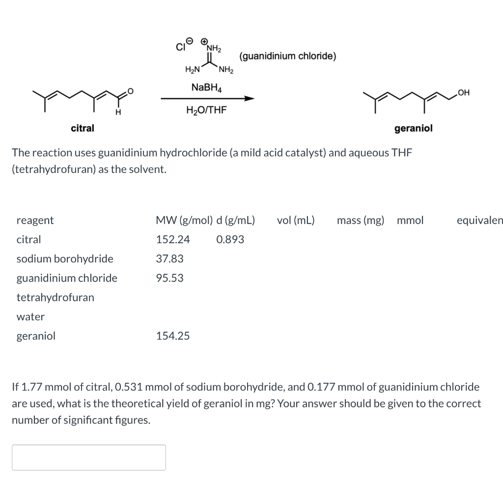 Solved o ®NH (guanidinium chloride) H2N NH2 NaBH4 OH H2O/THE | Chegg.com