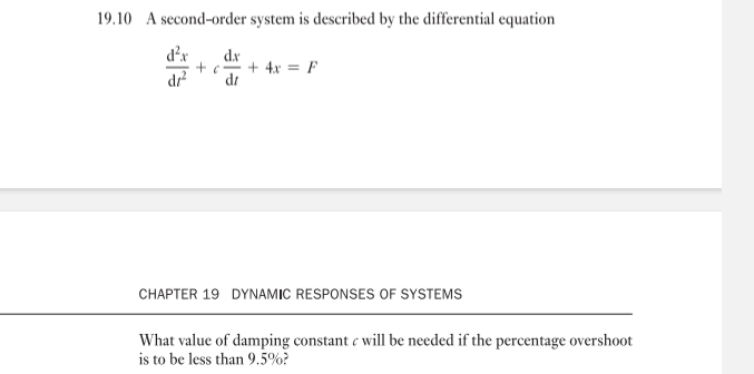 Solved 19.10 A second-order system is described by the | Chegg.com
