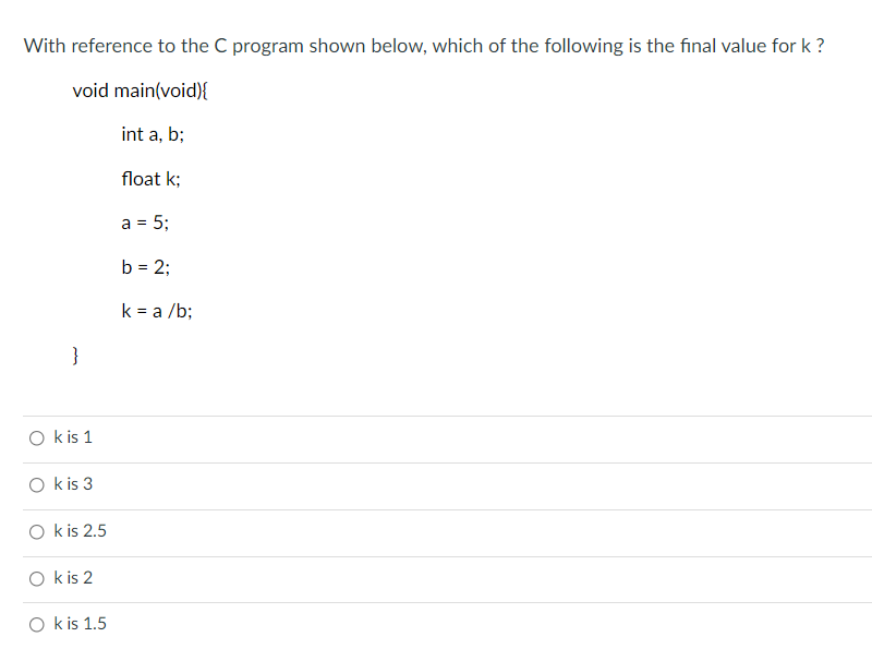 Solved With reference to the C program shown below, which of | Chegg.com