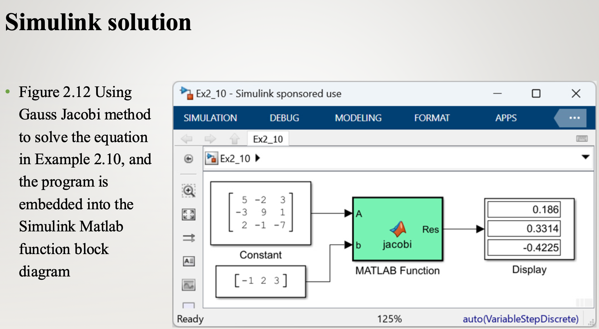 Show me the steps to solve Write Simulink Matlab code | Chegg.com