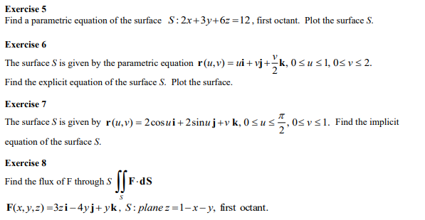 Solved Exercise 5 Find a parametric equation of the surface | Chegg.com
