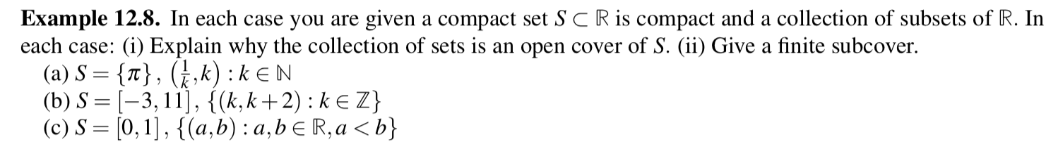 Solved Example 12.8. In each case you are given a compact | Chegg.com