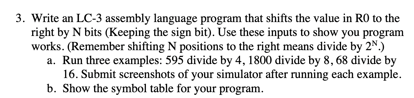 Solved 3. Write an LC-3 assembly language program that | Chegg.com