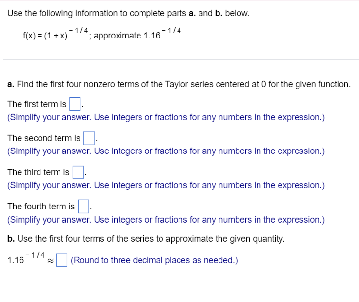 Solved Use the following information to complete parts a. | Chegg.com