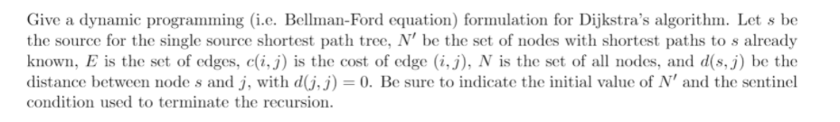Solved Give a dynamic programming (i.e. Bellman-Ford | Chegg.com