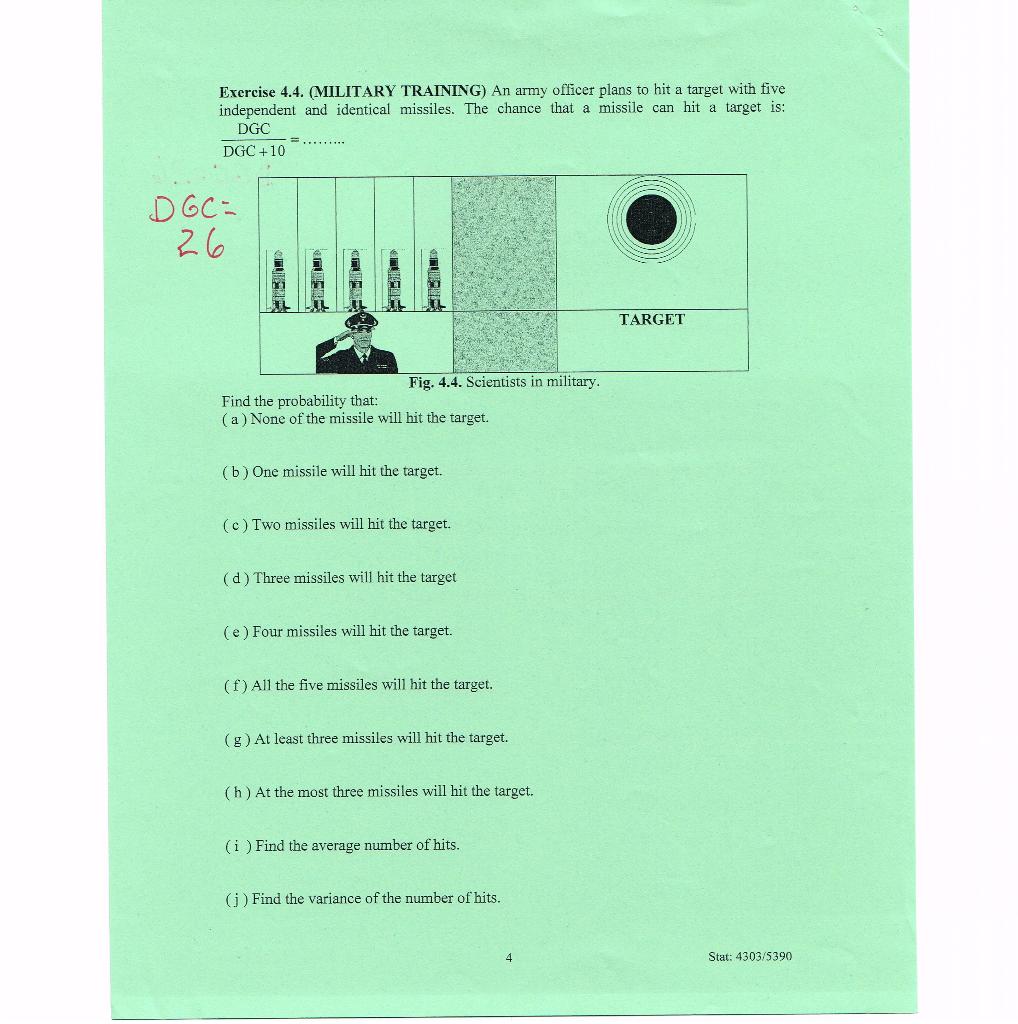 Solved Exercise 4.4. (MILITARY TRAINING) An army officer | Chegg.com