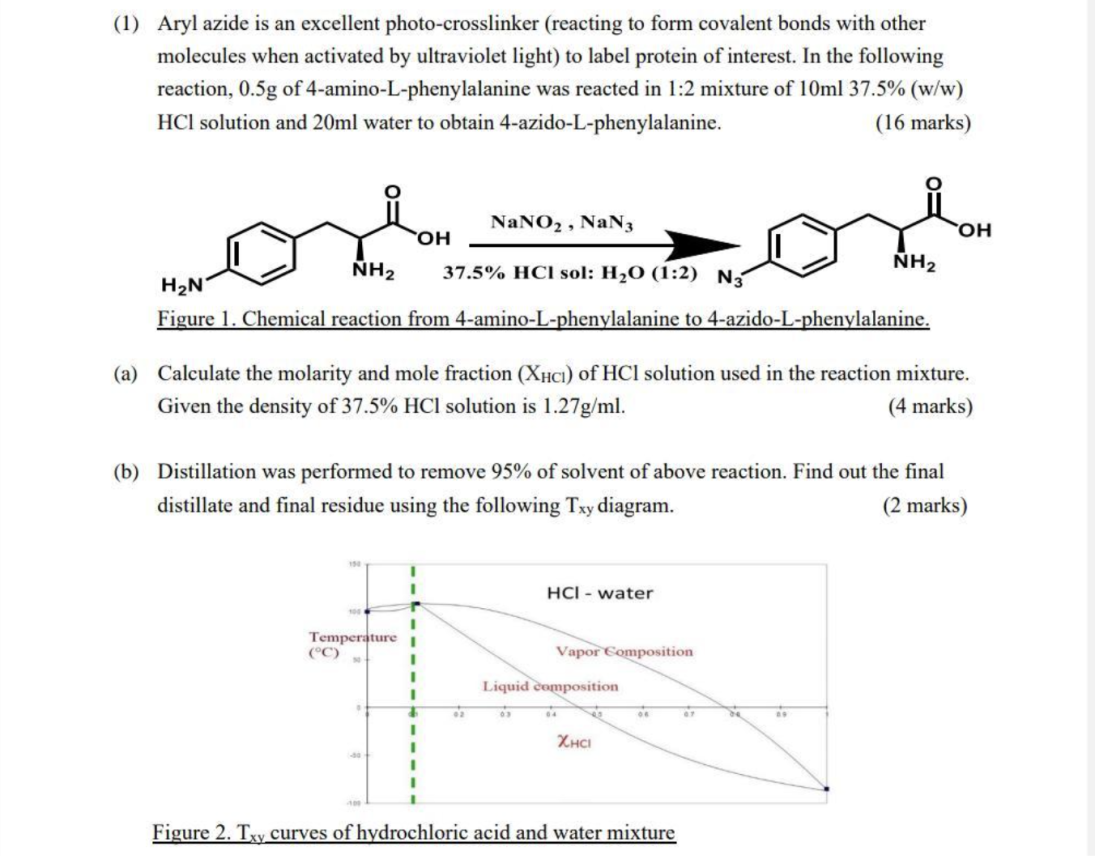(1) Aryl azide is an excellent photo-crosslinker | Chegg.com