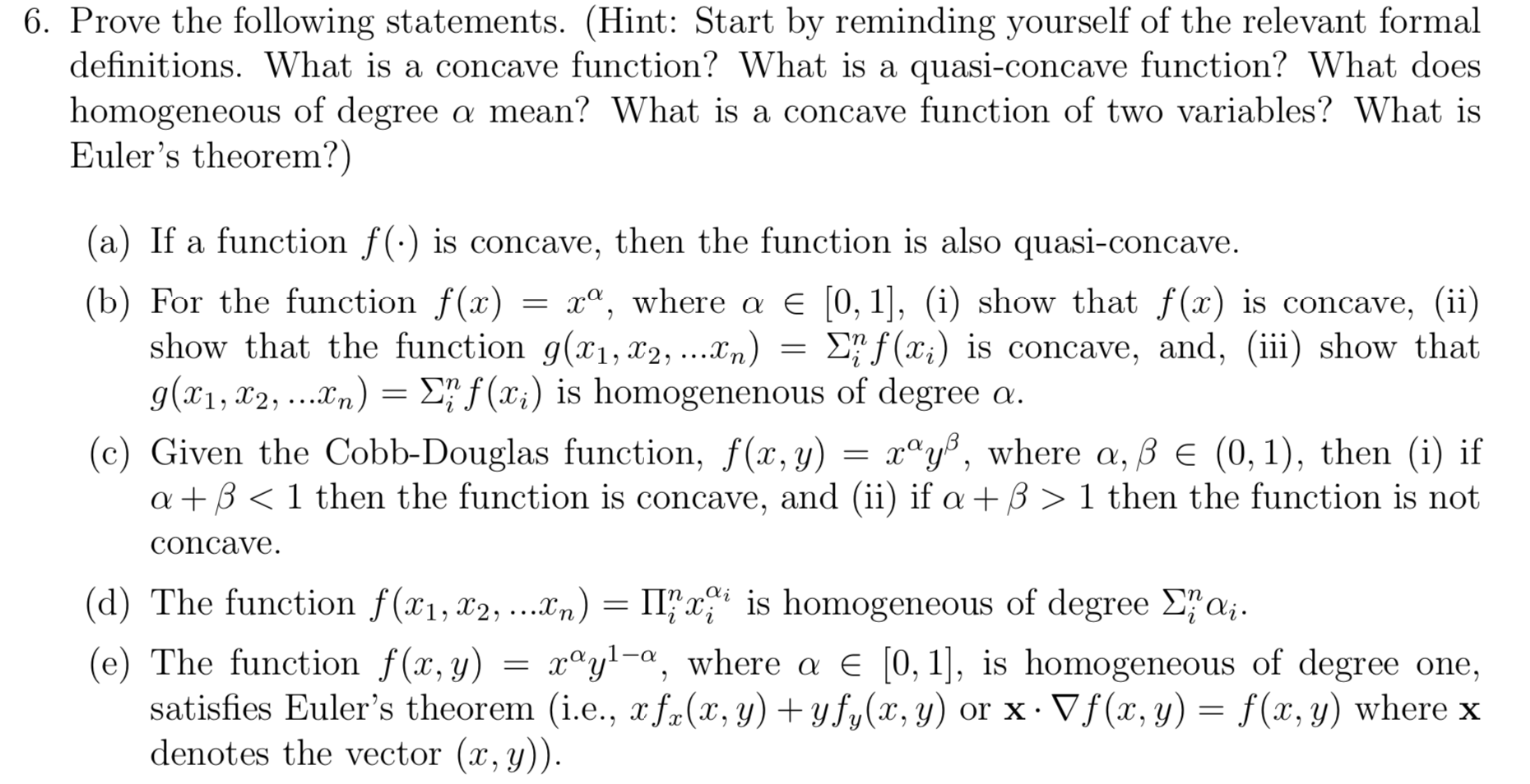 Solved 6. Prove the following statements. (Hint: Start by | Chegg.com