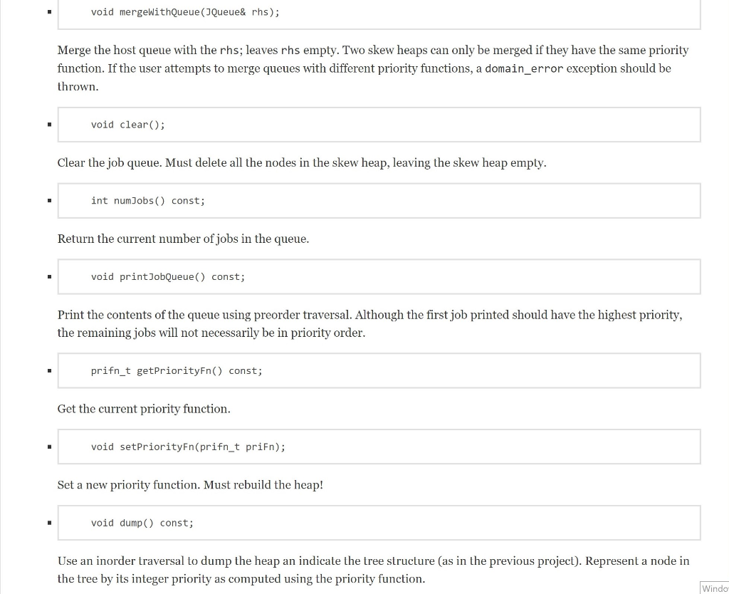 SKEW HEAP PRIORITY QUEUE based Project Your | Chegg.com