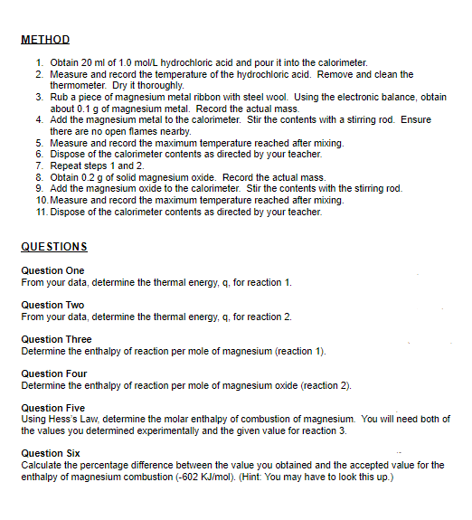 Solved Reaction 1 magnesium metal initial temp:- 21°C final | Chegg.com