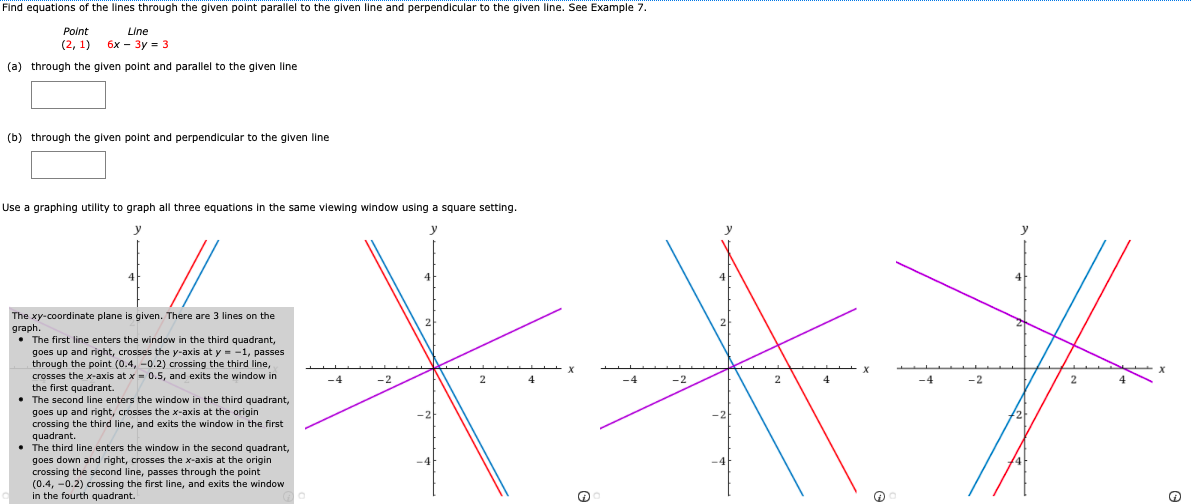 Solved Find equations of the lines through the given point | Chegg.com
