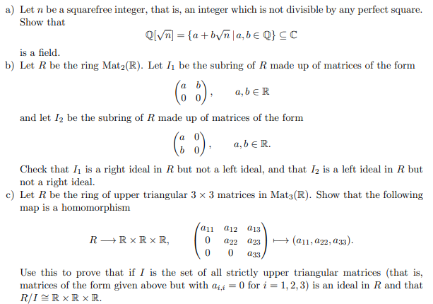 Solved a) Let n be a squarefree integer, that is, an integer | Chegg.com