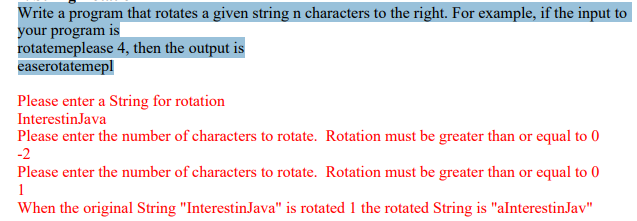 Solved Write A Program That Rotates A Given String N