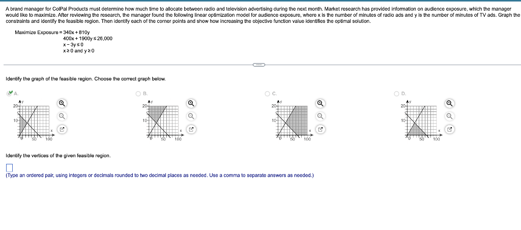 Solved constraints and identify the feasible region. Then | Chegg.com
