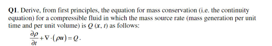 Solved Q1. ﻿Derive, from first principles, the equation for | Chegg.com