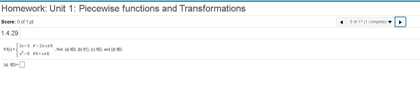 Solved Homework: Unit 1: Piecewise functions and | Chegg.com