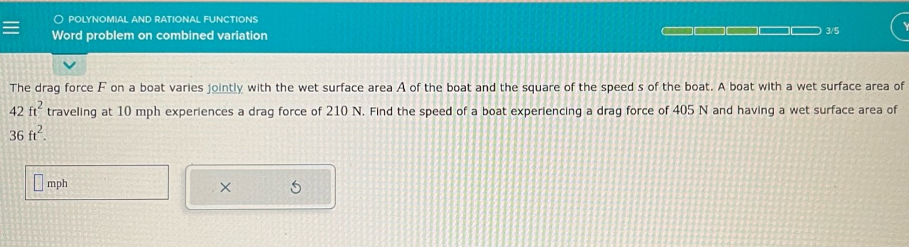 Solved The drag force F on a boat varies jointly with the | Chegg.com