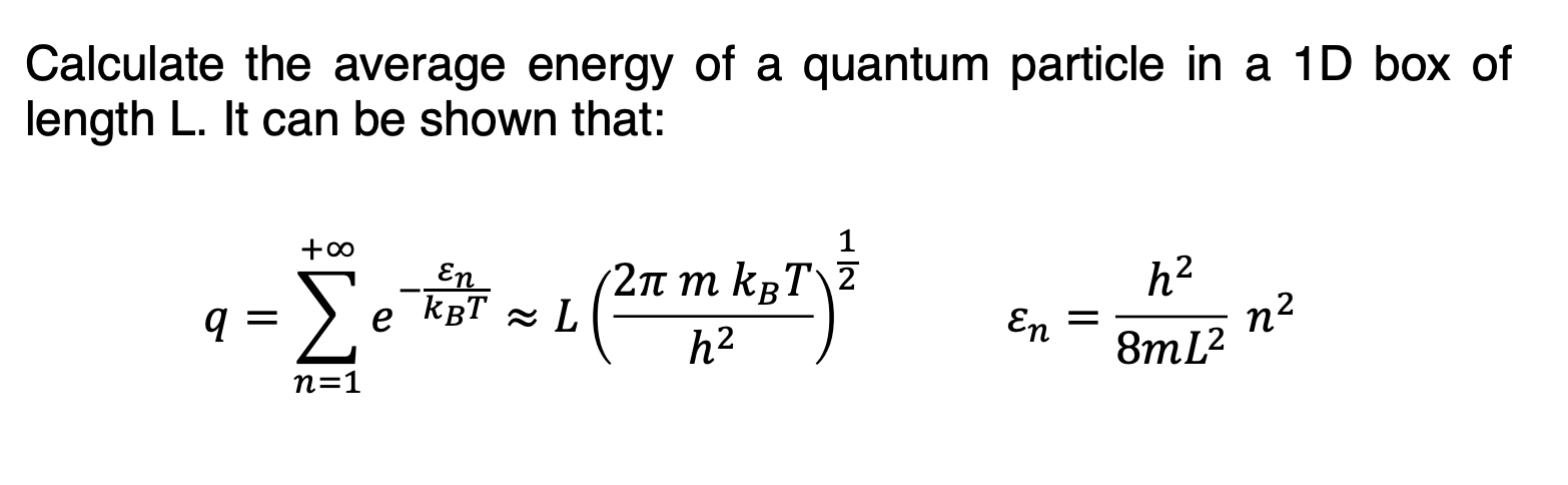 Solved Calculate the average energy of a quantum particle in | Chegg.com