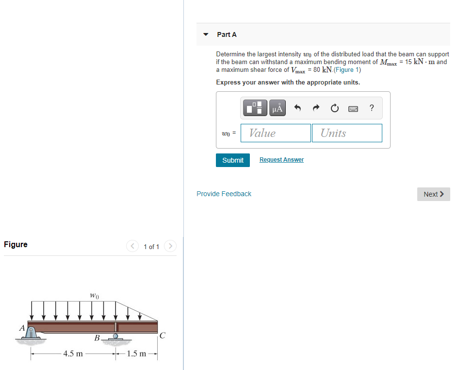 Solved Part A Determine the largest intensity wo of the | Chegg.com