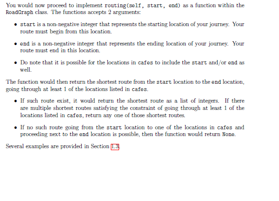 Solved You would now proceed to implement routing(self, | Chegg.com