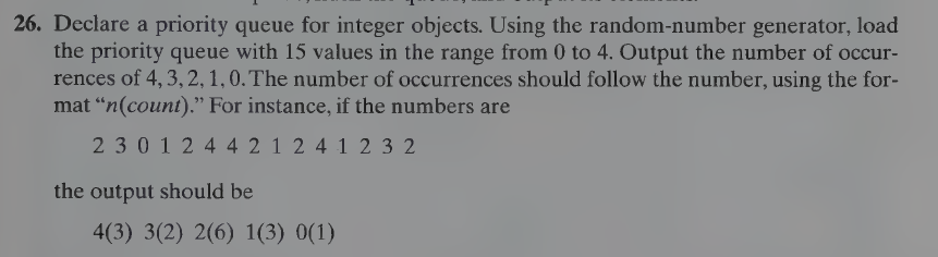 Solved code must be written in c++.Declare a priority queue | Chegg.com