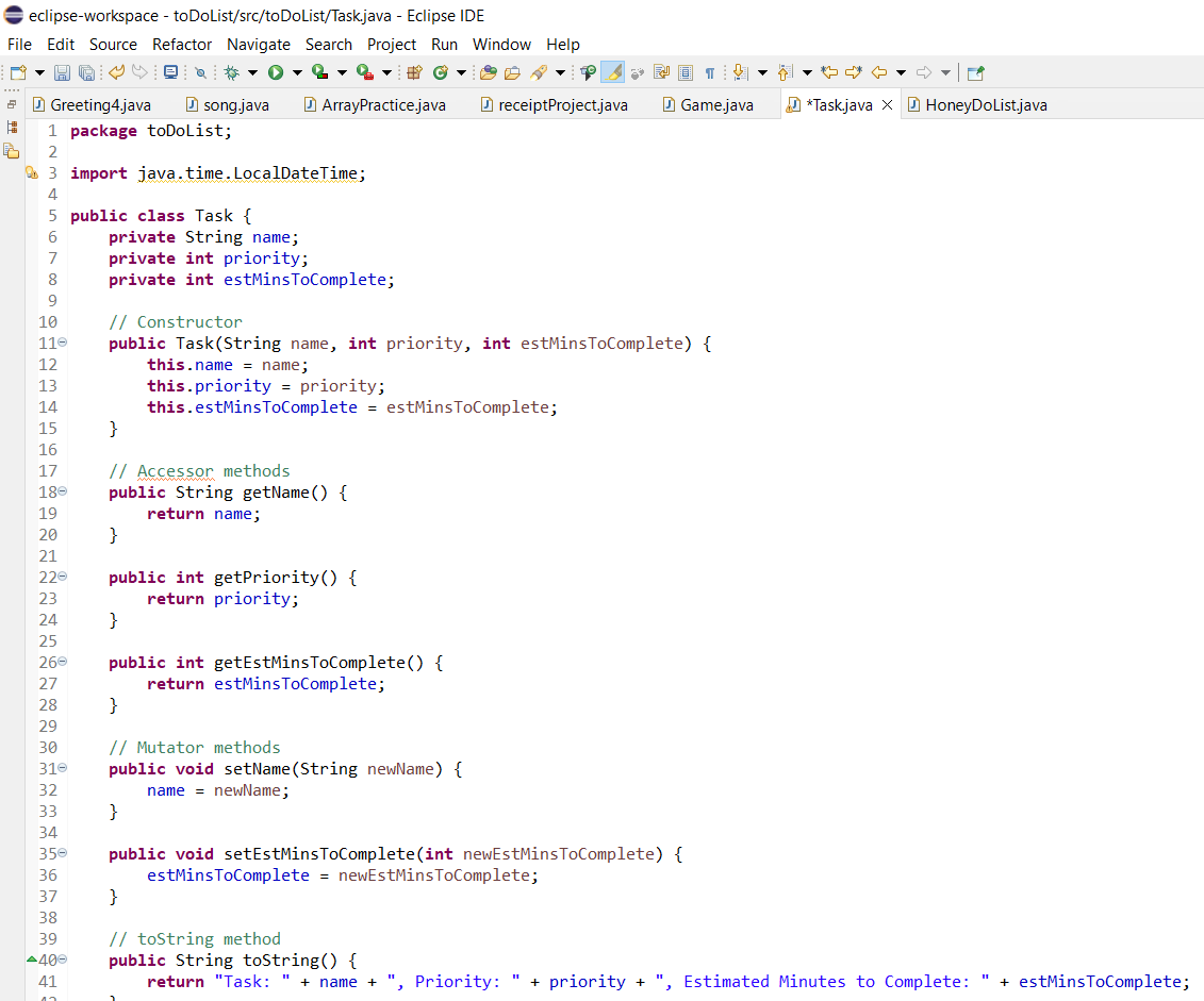 Solved Task Class code is given in pictures. Implement a | Chegg.com