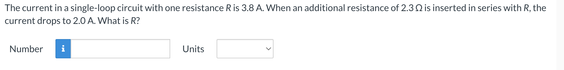 Solved The current in a single-loop circuit with one | Chegg.com