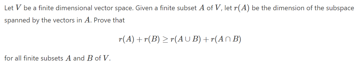 Solved Let V be a finite dimensional vector space. Given a | Chegg.com