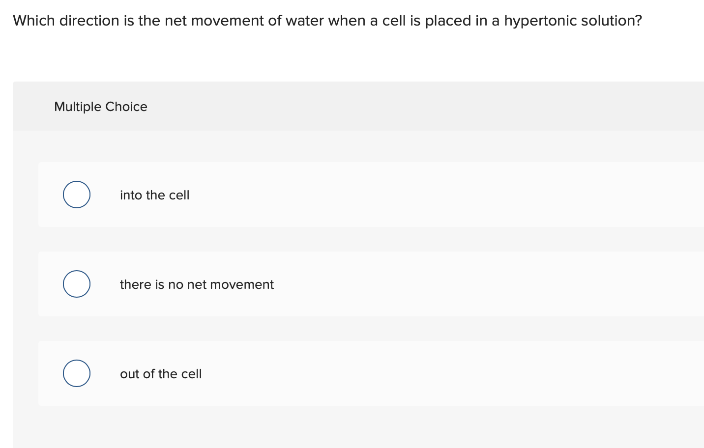 Solved Which direction is the net movement of water when a | Chegg.com