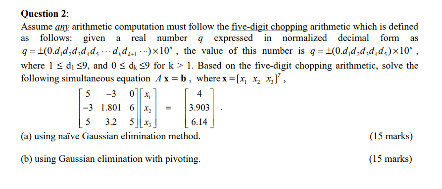 Solved a +1 Question 2: Assume any arithmetic computation | Chegg.com