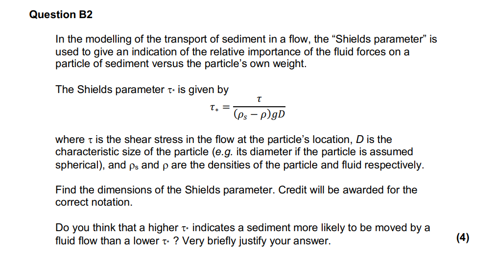 Solved Question B2 In the modelling of the transport of | Chegg.com