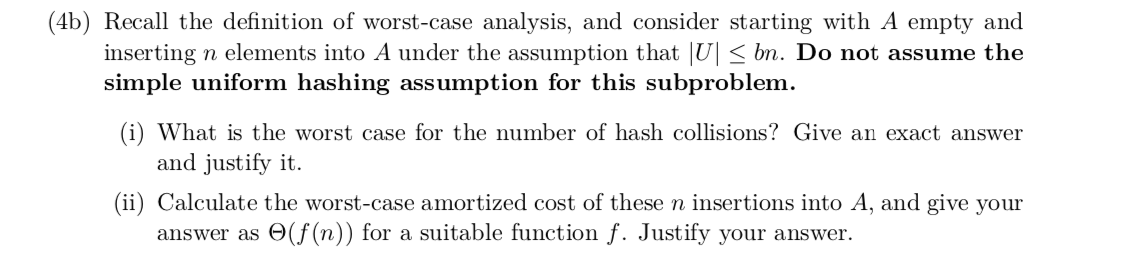 Solved Consider a chaining hash table A with b buckets that | Chegg.com