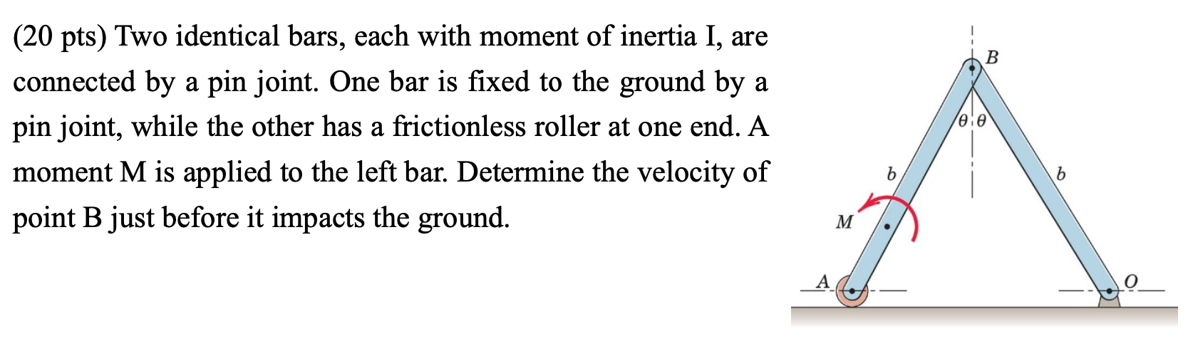 Solved Two identical bars, each with moment of inertia I, | Chegg.com
