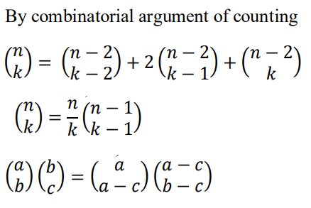 Solved By combinatorial argument of counting (%) = (n =2) +2 | Chegg.com