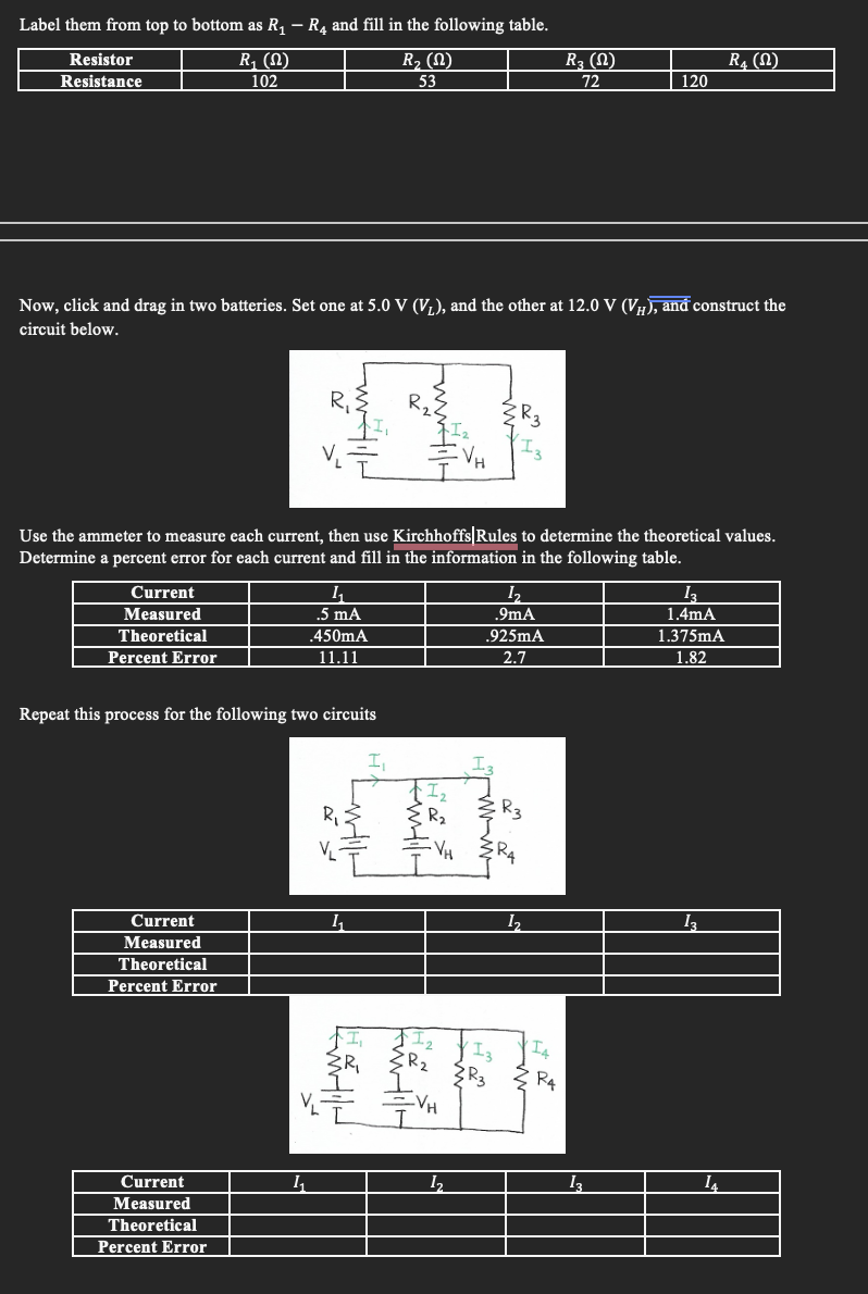 Solved Label them from top to bottom as R1-R4 ﻿and fill in | Chegg.com