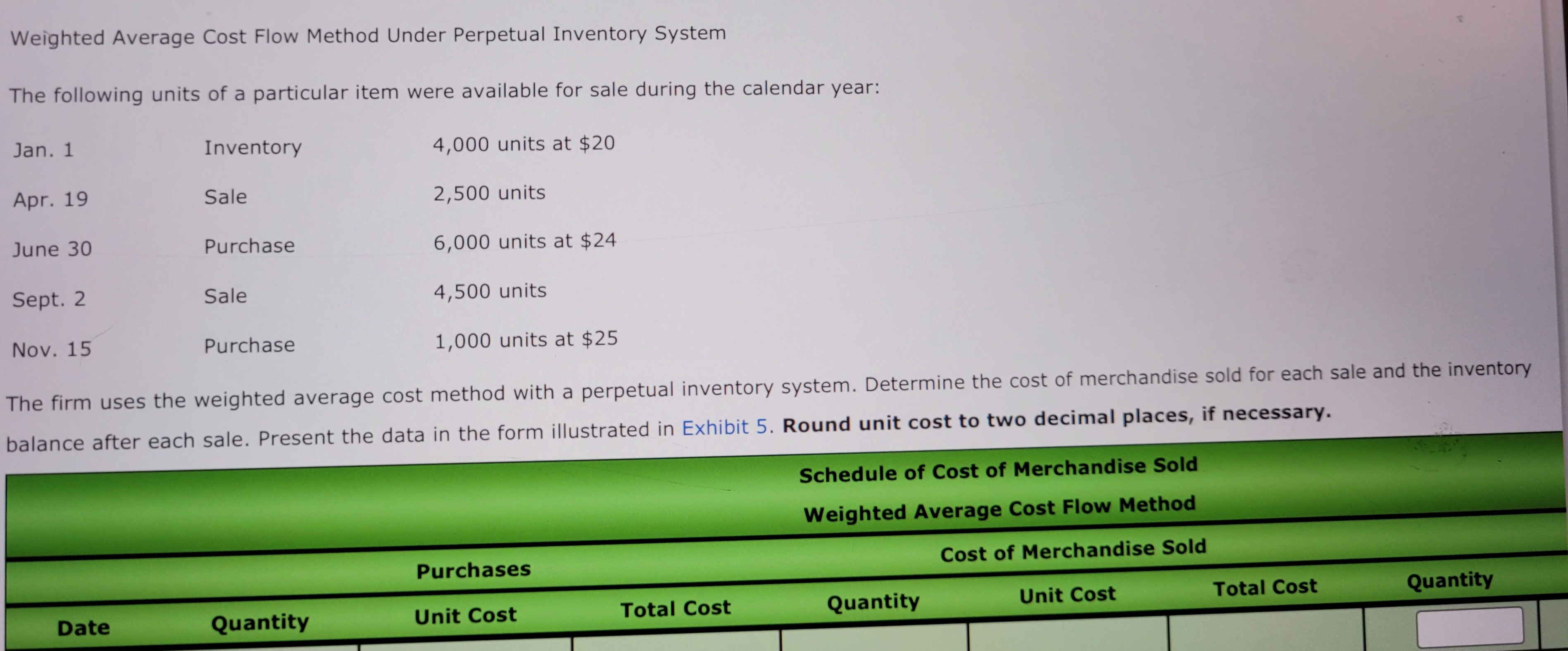 [Solved]: QUESTION 1:QUESTION 2: Weighted Average Cost Flow