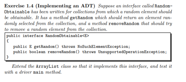 Solved Exercise 1.4 (Implementing an ADT) Suppose an | Chegg.com