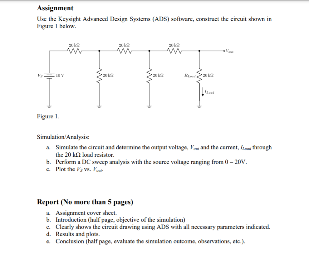Solved Assignment Use the Keysight Advanced Design Systems | Chegg.com