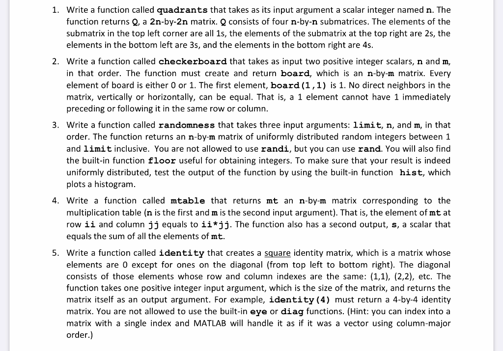Solved 1. Write a function called quadrants that takes as | Chegg.com