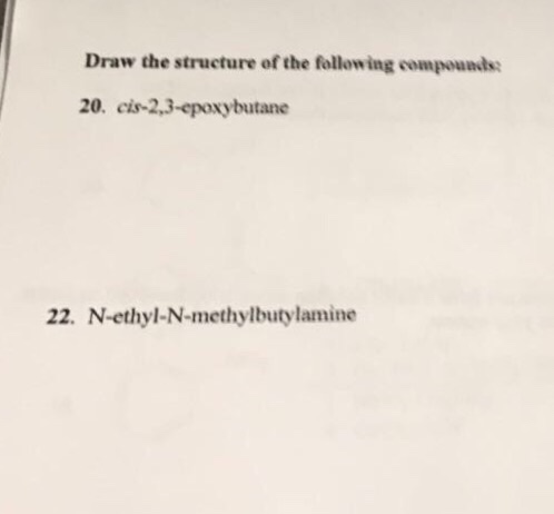 Solved Draw the structure of the following compounds. | Chegg.com