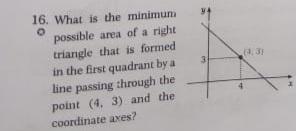 Solved What is the minimum possible area of a right triangle | Chegg.com