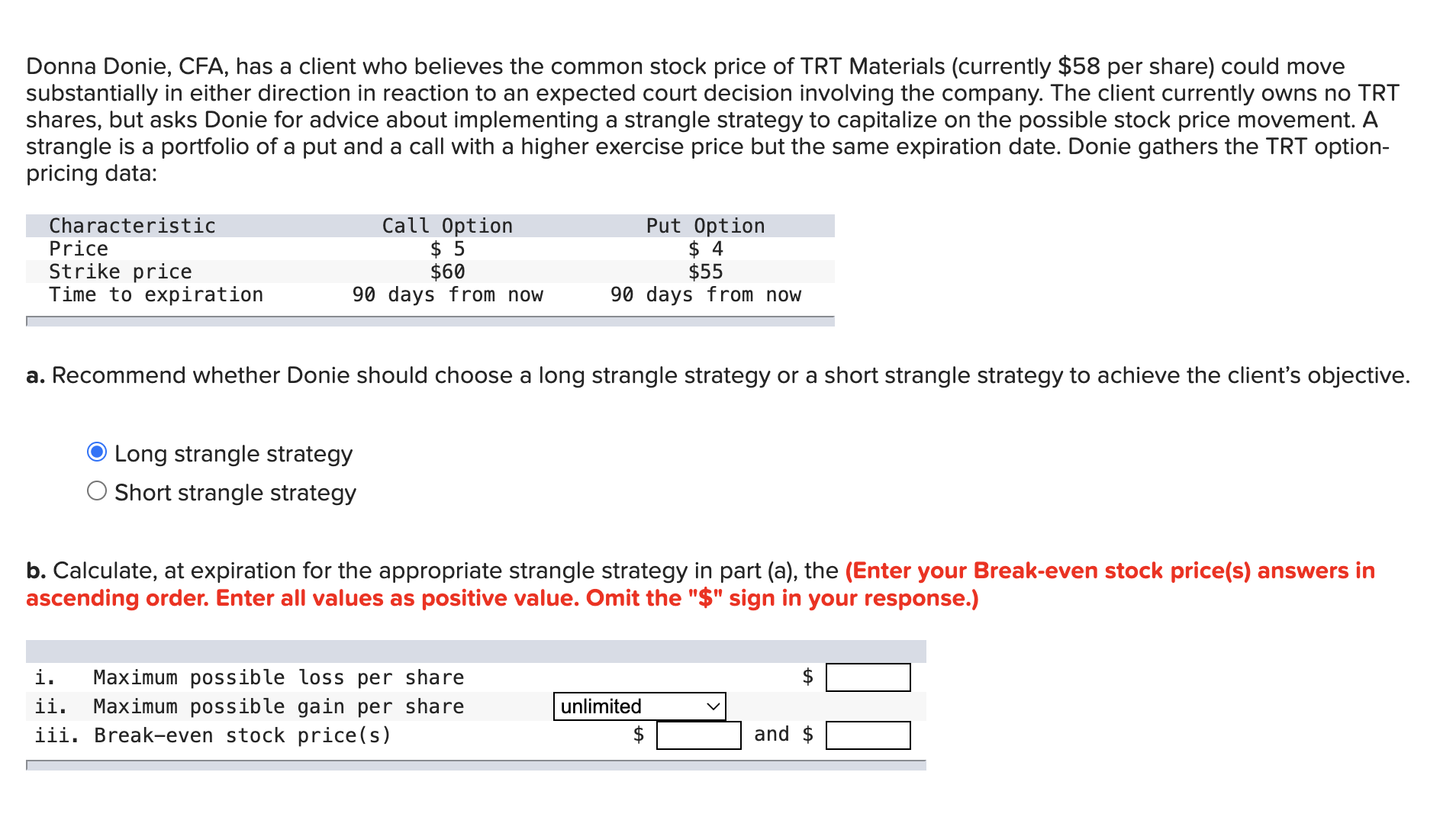 Solved Donna Donie, CFA, has a client who believes the | Chegg.com