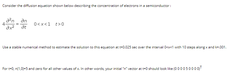 Solved Consider the diffusion equation shown below | Chegg.com